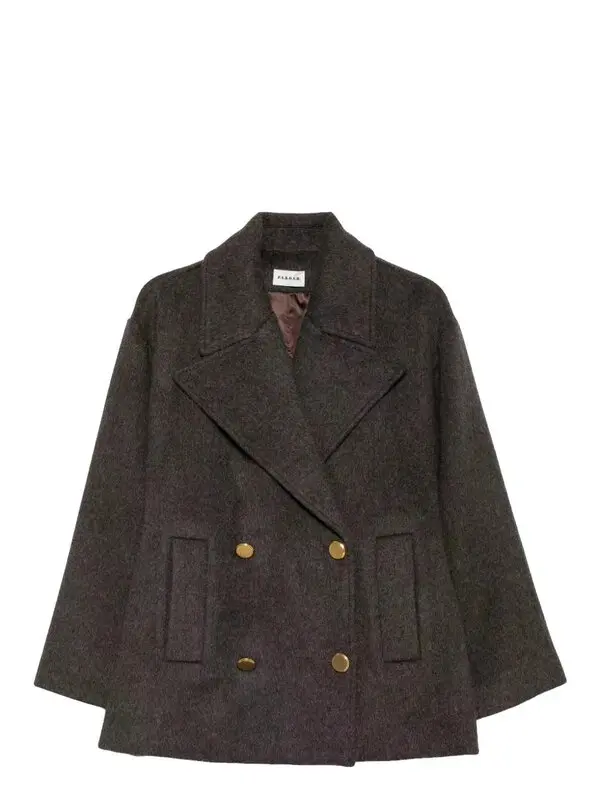P.a.r.o.s.h Notch-lapel Double-breasted Coat - Brown
