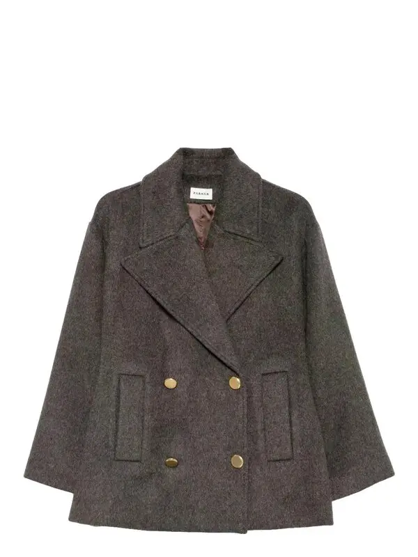 P.a.r.o.s.h Notch-lapel Double-breasted Coat - Brown
