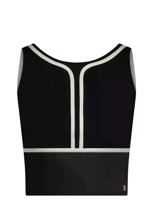 HOUSE OF GRAVITY Contrast-detail Crop Top - Black