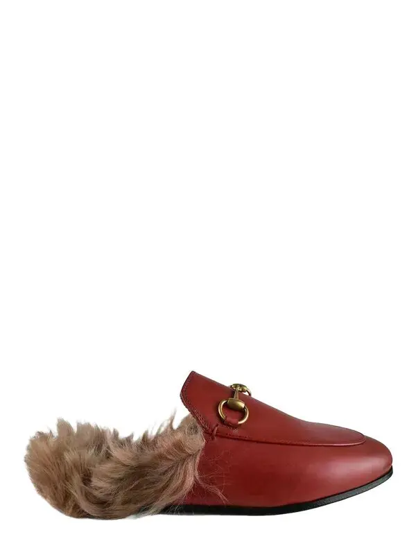 Gucci Princetown Horsebit Leather Mules - Red