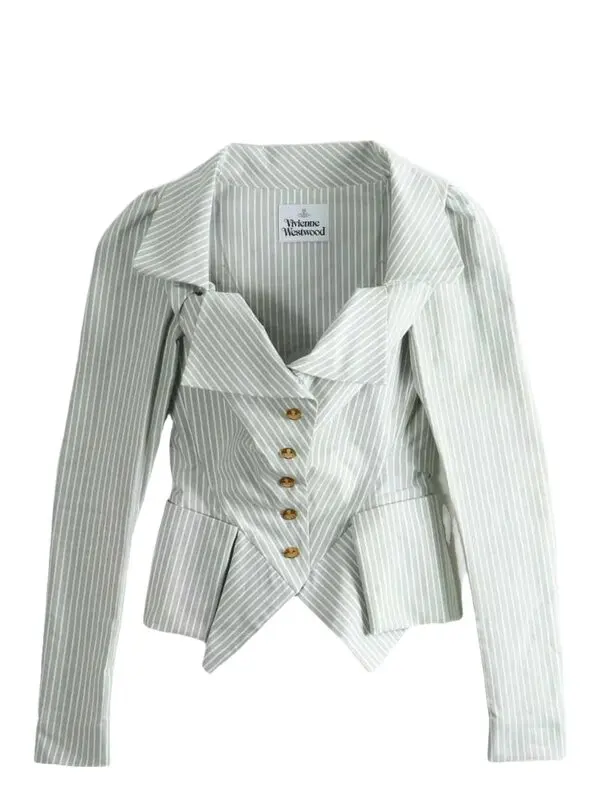 VIVIENNE WESTWOOD Stripe-pattern Peplum-hem Top - Green