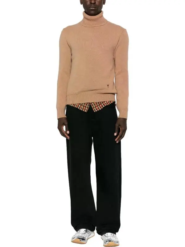 AMI Paris De Coeur Long-sleeve Sweater - Neutrals