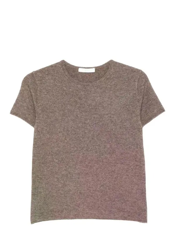 Co Ribbed-trim T-shirt - Brown