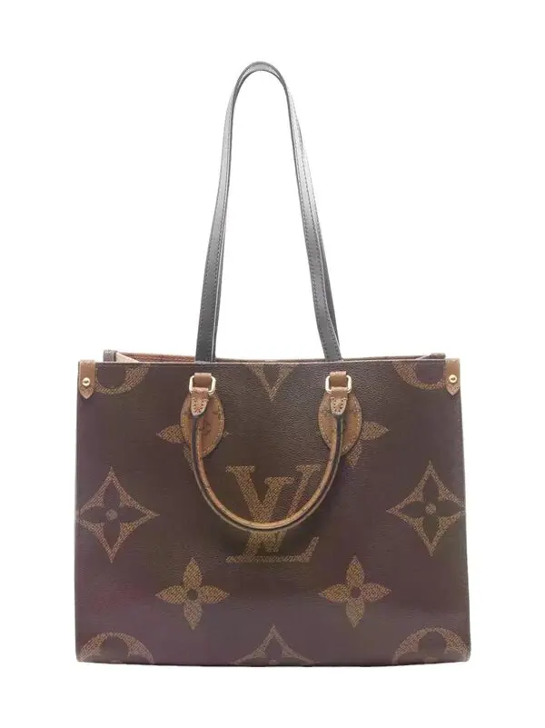 LOUIS VUITTON Monogram Reverse Giant Onthego Mm Satchel - Brown