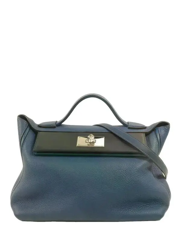 Hermès 24/24 Leather Tote Bag - Blue