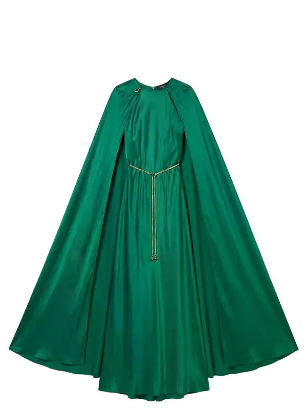 DANAME Cape-style Chain-belt Maxi Dress - Green