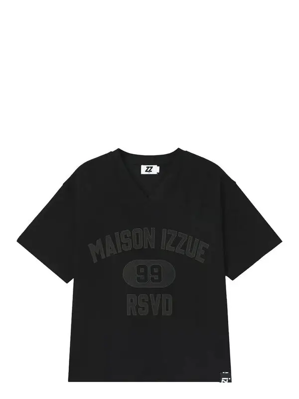 Izzue Graphic-print V-neck T-shirt - Black