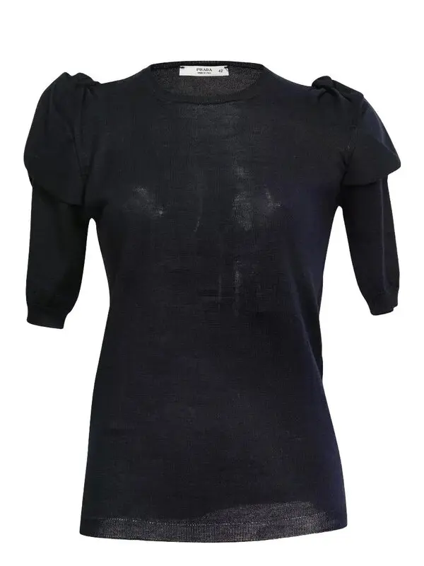 Prada Puff-sleeve Top - Black