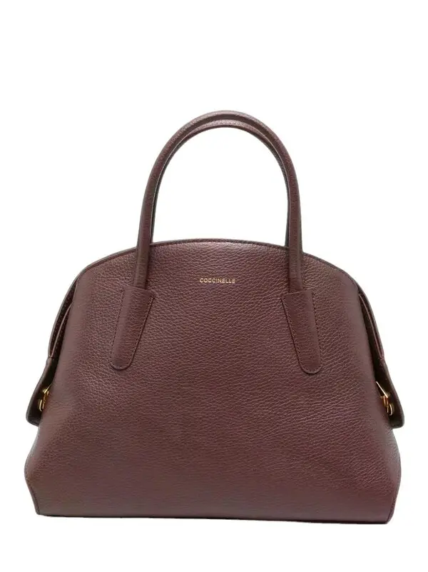 COCCINELLE Tylde Pebbled Leather Tote Bag - Brown