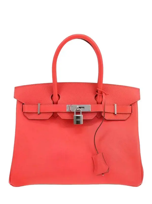 Hermès 2015 30 Birkin Leather Handbag - Red