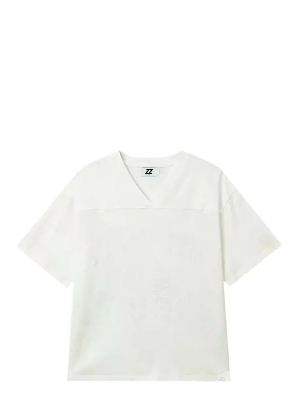 Izzue Logo-embossed Mesh-panel T-shirt - White