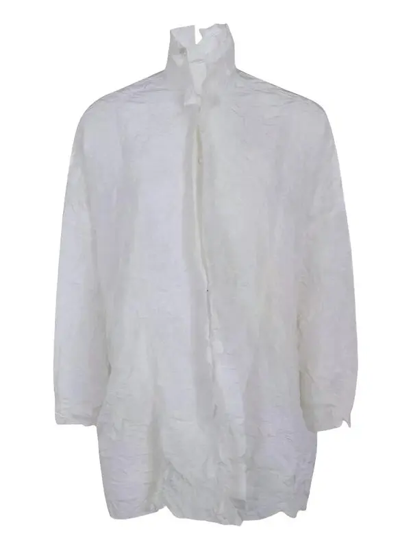 DANIELA GREGIS Crinkled-finish High-neck Shirt - White
