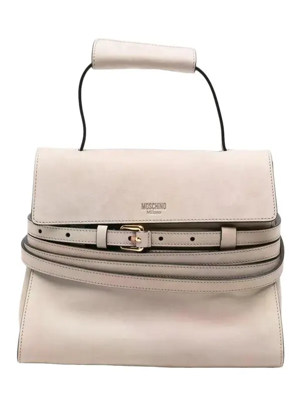 Moschino Belt-detail Leather Shoulder Bag - Neutrals