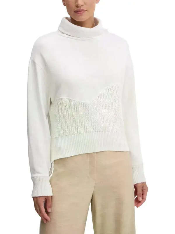 SPORTALM Panelled High-neck Sweater - White