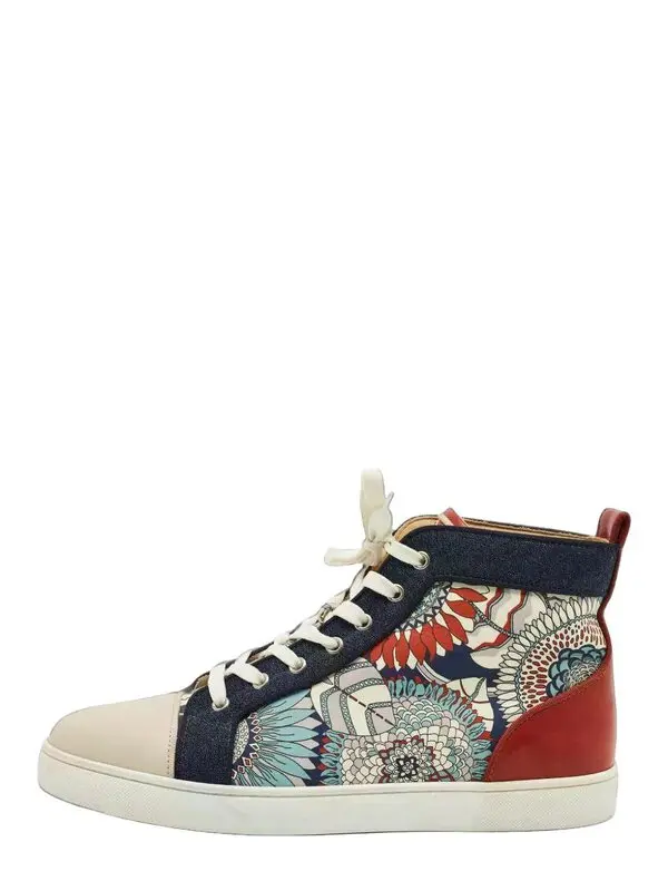 CHRISTIAN LOUBOUTIN Louis Printed High-top Sneakers - Blue