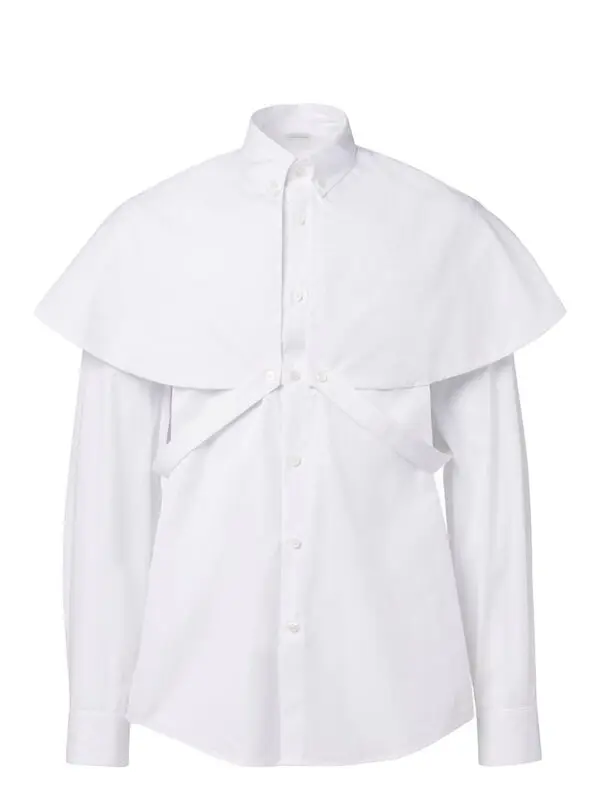 Dries Van Noten Caped Cotton Poplin Shirt - White