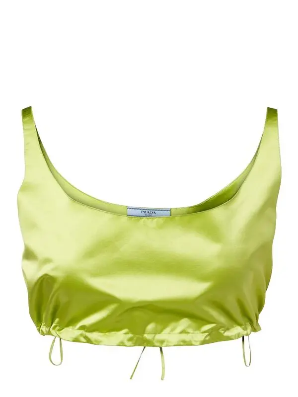 Prada Silk Duchesse Crop Top - Green