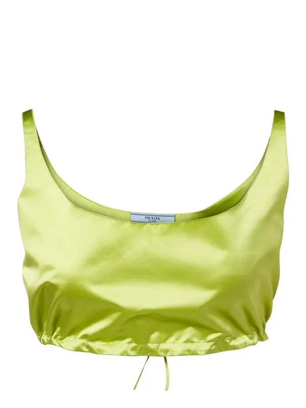 Prada Silk Duchess Crop Top - Green