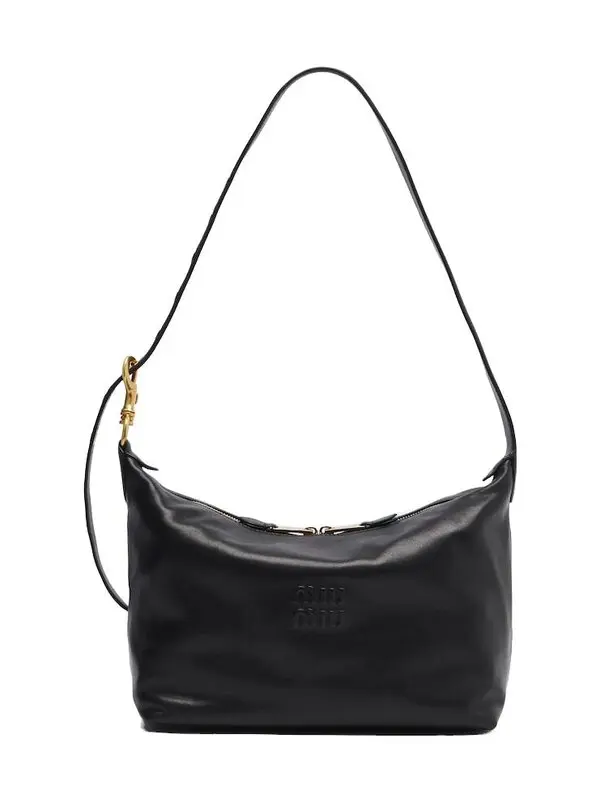 Miu Miu Spirit Leather Shoulder Bag - Black