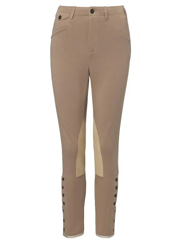 Eleventy Suede-trimmed Capri Trousers - Beige