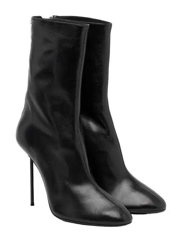 Paris Texas Lidia Leather Ankle Boots - Black