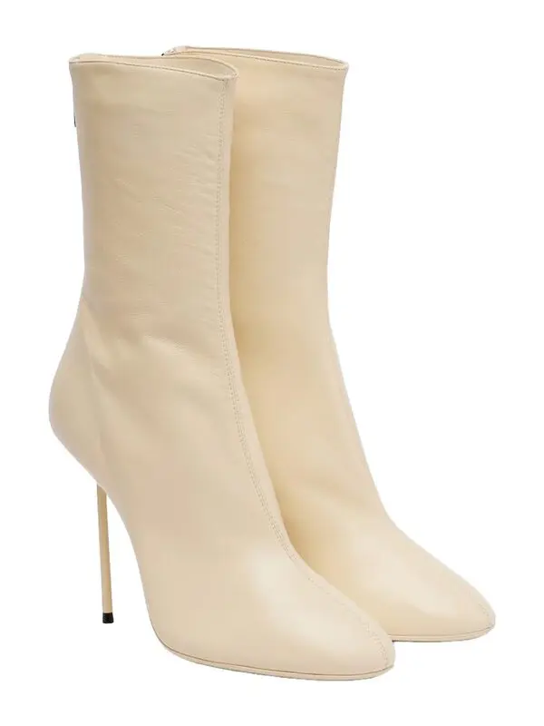 Paris Texas Lidia Leather Ankle Boots - White