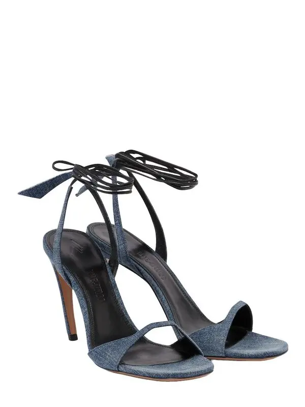 Attico Ora Denim Slingback Sandals - Blue