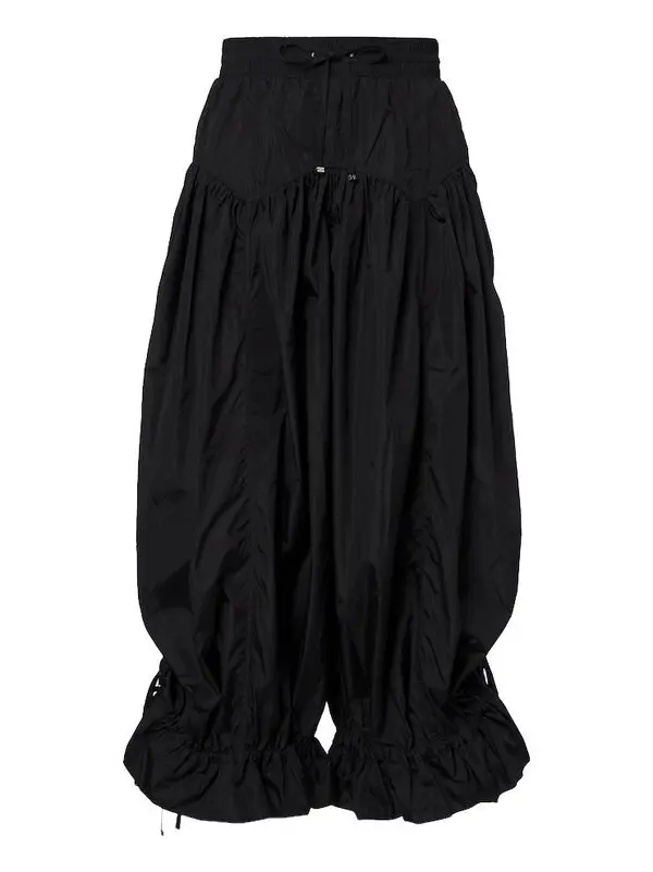 GANNI Ruffled Balloon Pants - Black