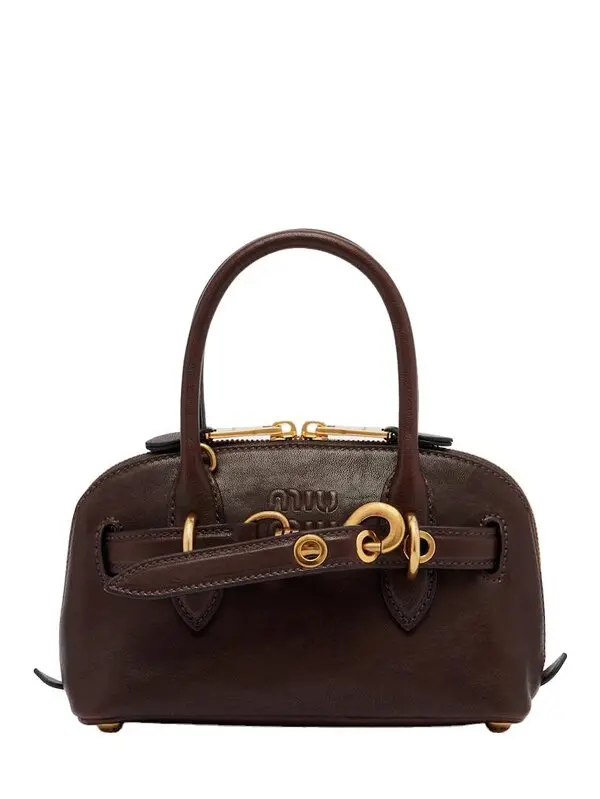 Miu Miu Aventure Mini Leather Top-handle Bag - Brown