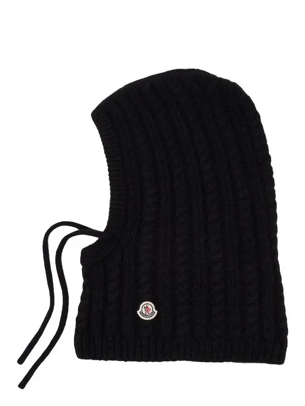 Moncler Cable-knit Alpaca And Wool-blend Balaclava - Black