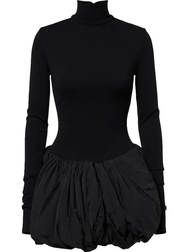 Magda Butrym Paneled Wool-blend Minidress - Black