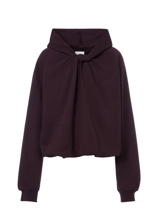 Dries Van Noten Hooded Cotton Jersey Sweatshirt - Burgundy
