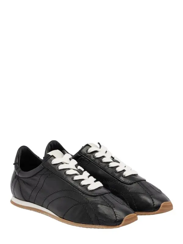 TOTEME Flex Leather Sneakers - Black