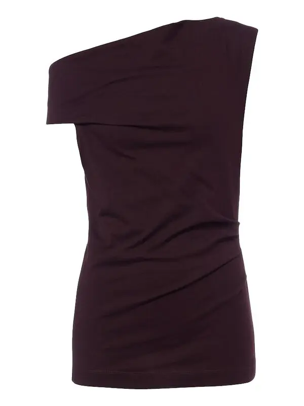 Dries Van Noten Asymmetric Cotton Jersey Top - Purple