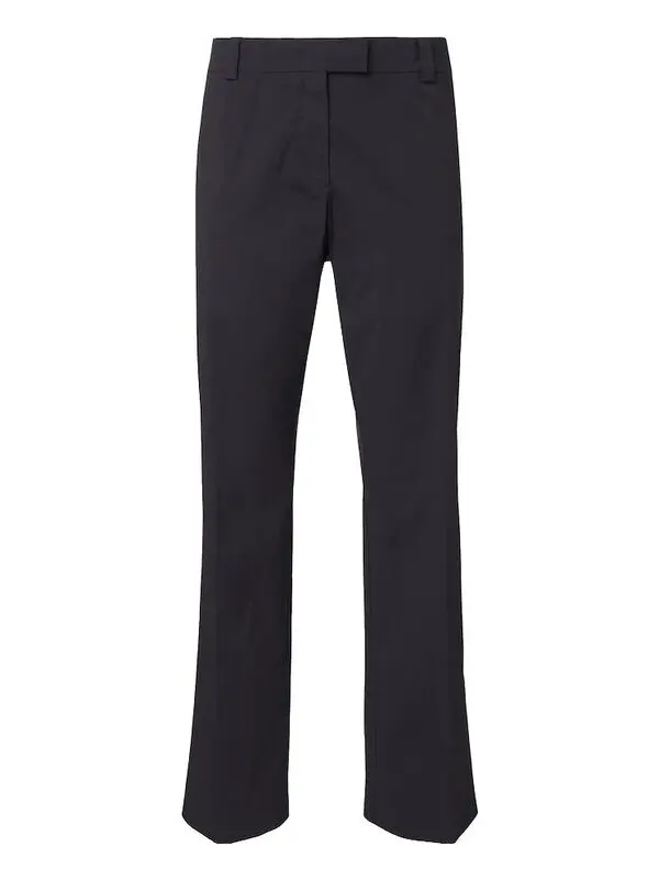 Miu Miu Cotton-blend Poplin Straight Pants - Black