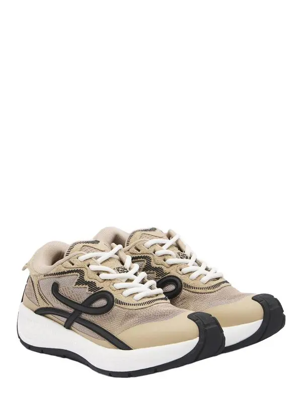 Loewe Pogo Mesh-trimmed Sneakers - Beige