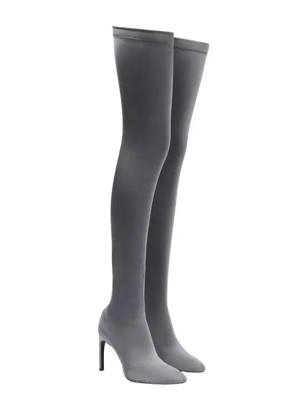 Victoria Beckham Harlow Jersey Over-the-knee Boots - Grey