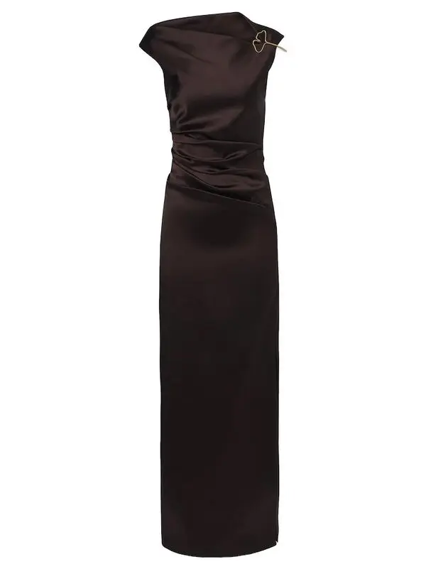 Max Mara Satin Cocktail Dress - Brown