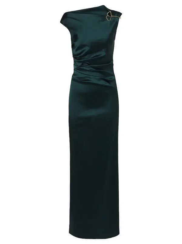Max Mara Satin Cocktail Dress - Green
