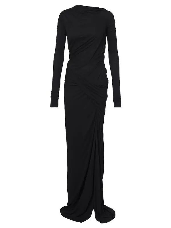 Rick Owens Shailee Draped Open-back Jersey Gown - Black