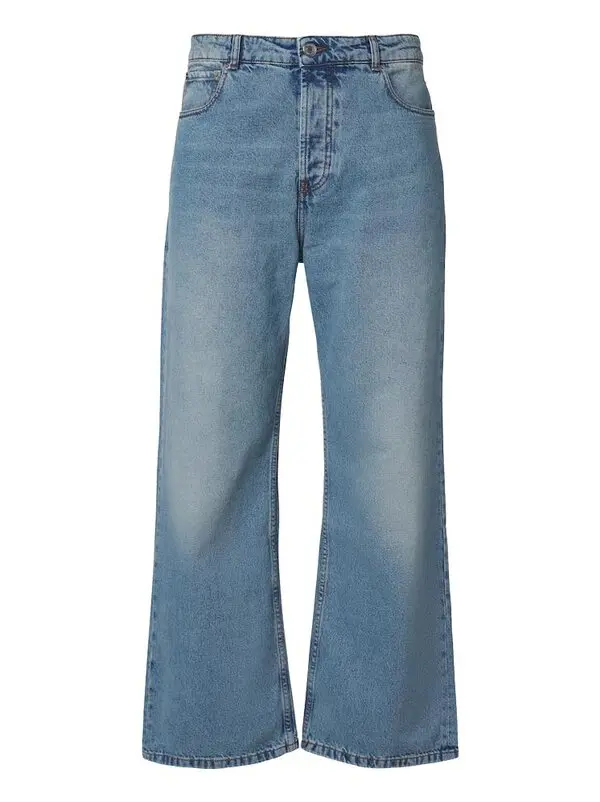AMI Paris Faded Wide-leg Jeans - Blue