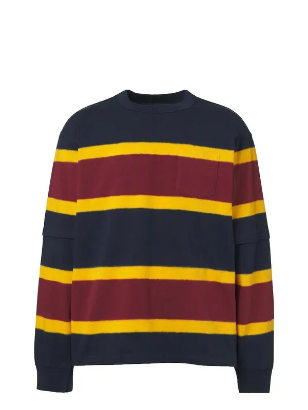 Sacai Striped Cotton Jersey Sweatshirt - Multicoloured