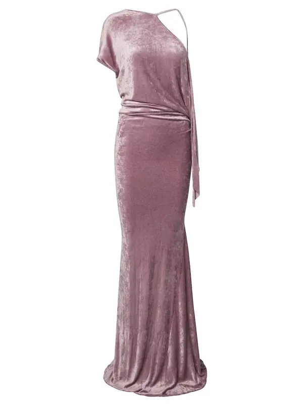 Rick Owens Draped Velvet Gown - Pink