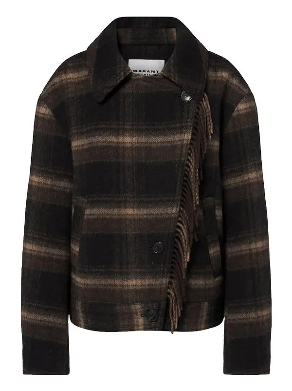 MARANT ETOILE Galeane Plaid Wool-blend Jacket - Brown