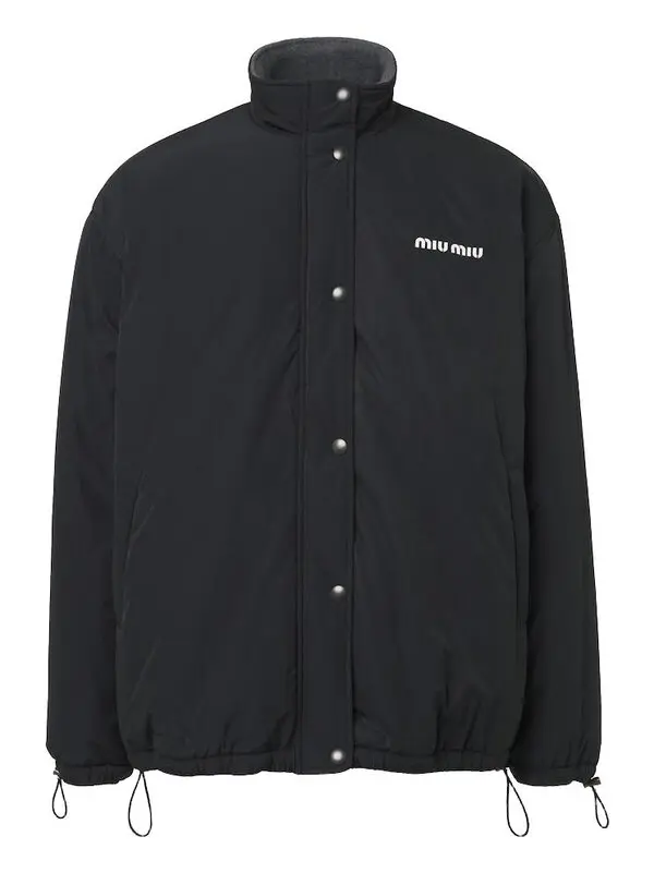 Miu Miu Technical Jacket With Logo - Black