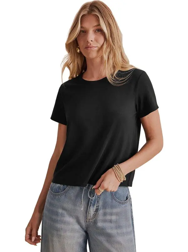 Splendid Skye Burnout Short Sleeve Tee - Blue Mist