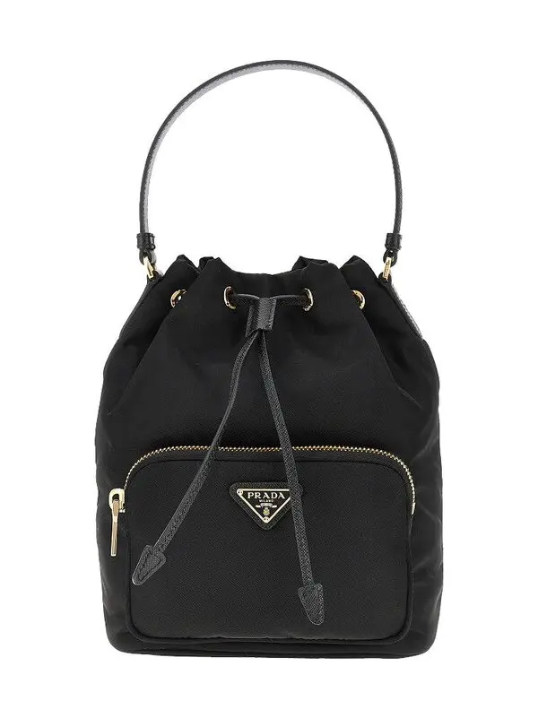 Prada Re-nylon Duet Bucket Bag - Black
