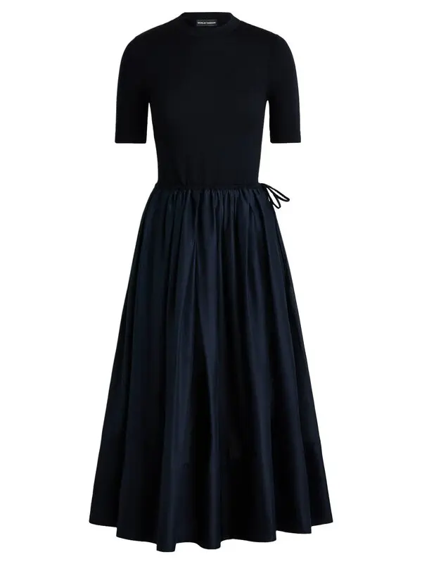 Scanlan Theodore Polished Voile Sweater Dress - Navy