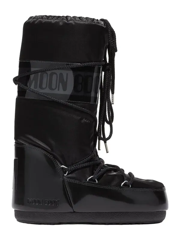 Moon Boot Icon Glance Satin Boots - Black