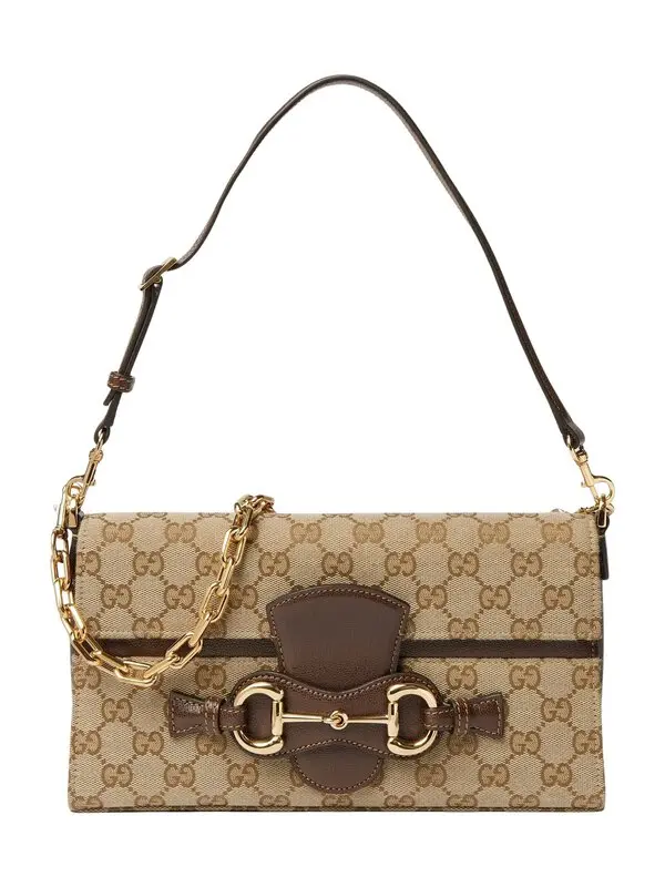Gucci Horsebit Ristretto Shoulder Bag - Brown